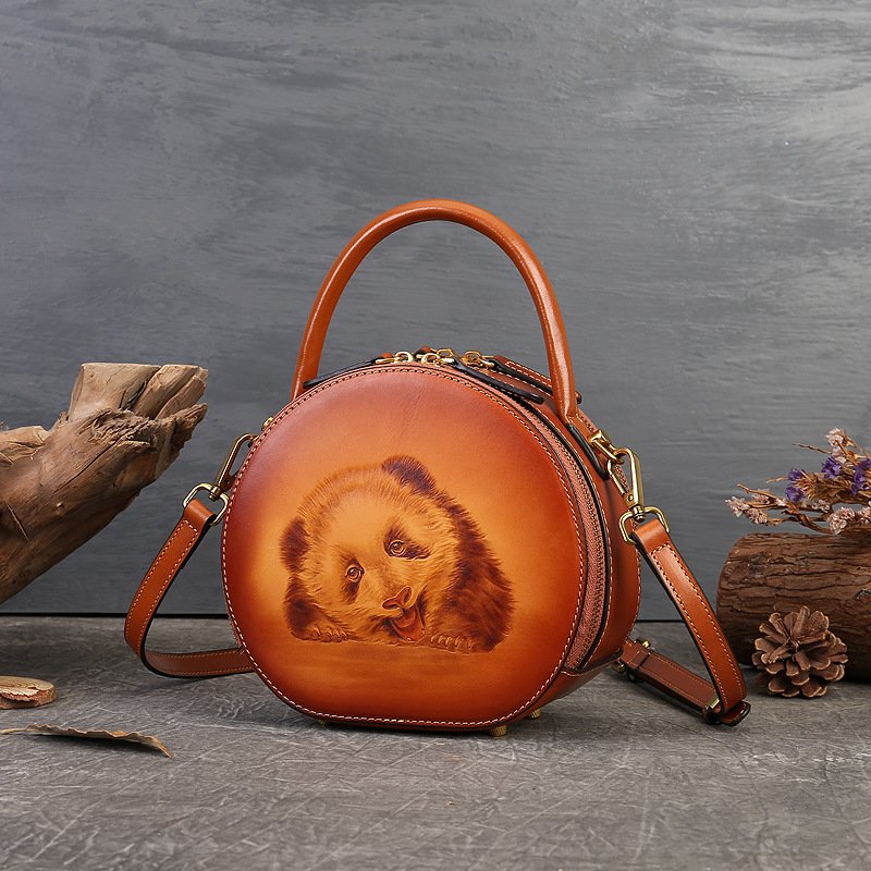 Luxury Leather Panda Bag - Lesley Pet Products